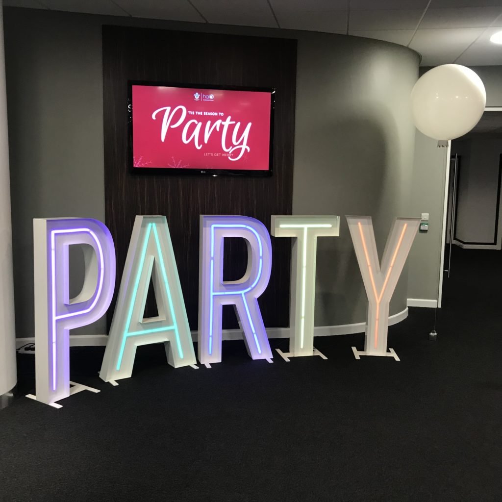 4ft Neon PARTY Letters - Neon and Blush Weddings and Events